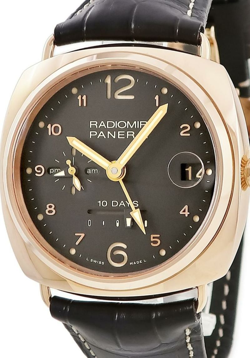 パネライ ラジオミール 10デイズ GMT オロロッソ PAM00497 O番 K18RG無垢 ブラウン デイト 限定 自動巻き |ブランド腕 ...